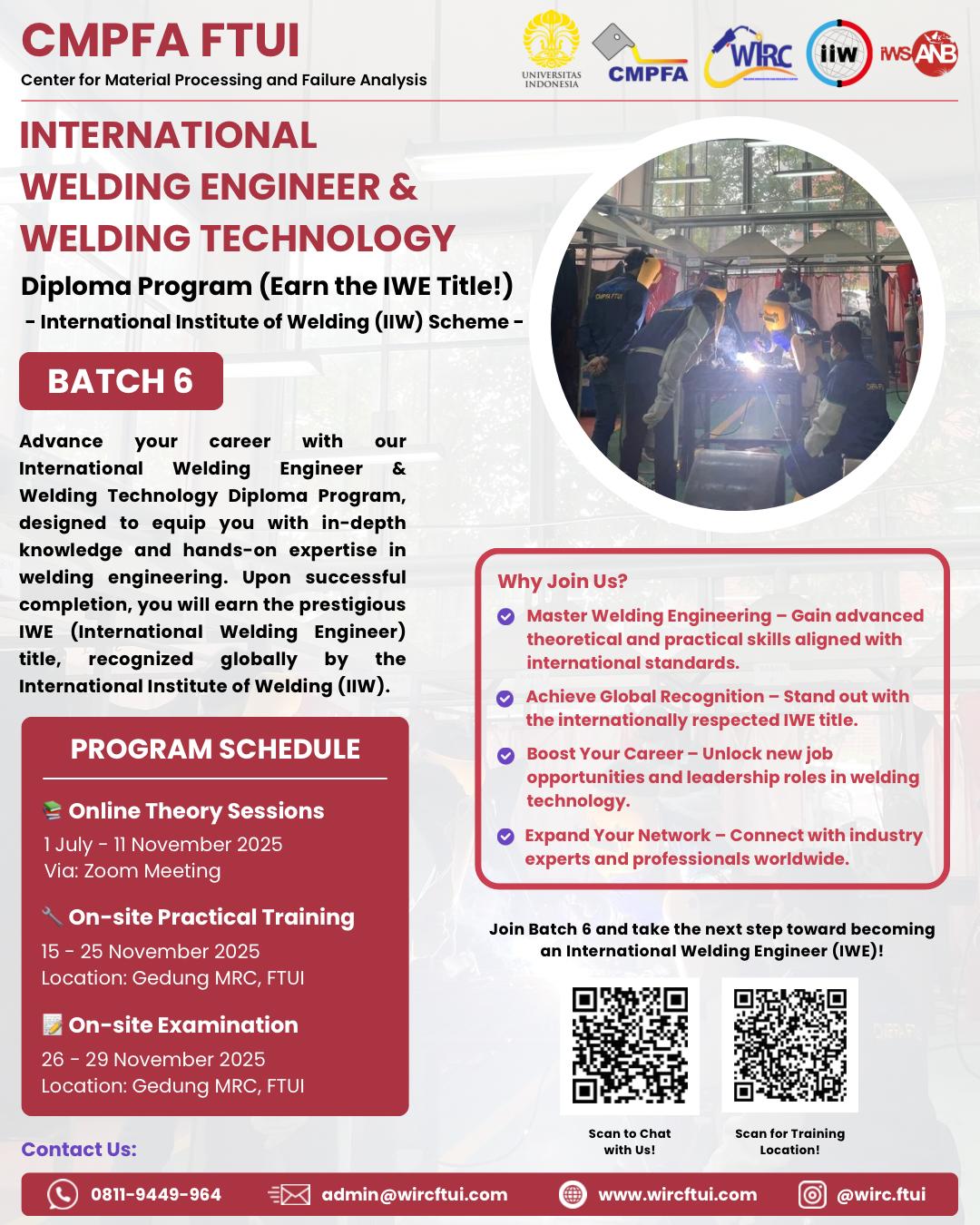 International Welding Engineer Batch #6 | WIRC - FTUI